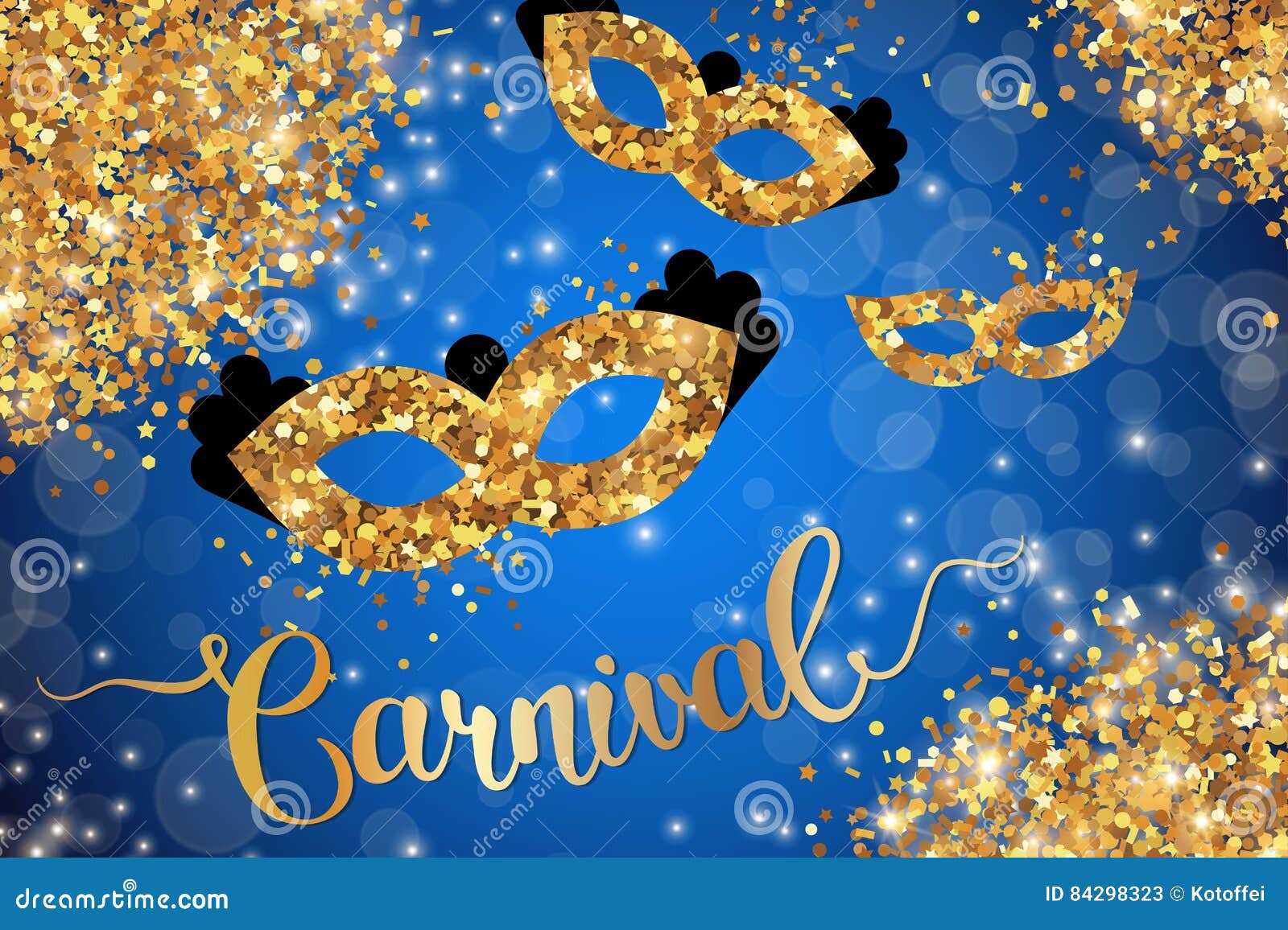 Cartaz Do Carnaval Com Fundo Azul Ilustração do Vetor - Ilustração de ...