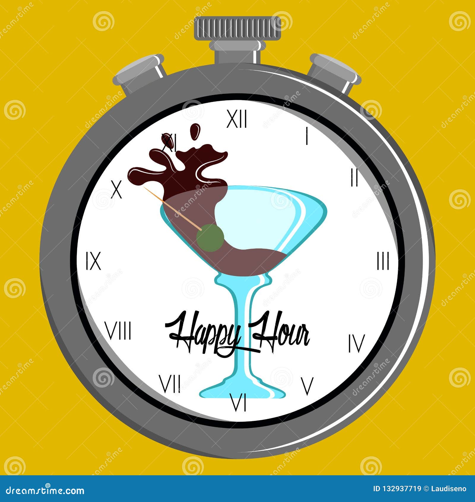 Cartaz do happy hour ilustração do vetor. Ilustração de feliz - 132937719