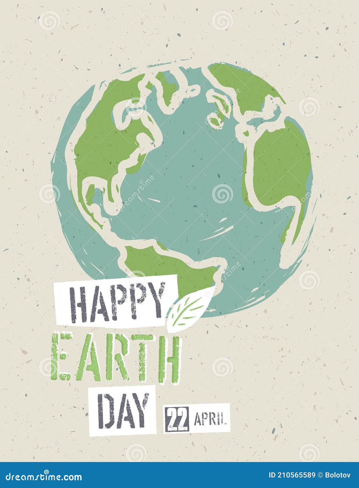 Cartaz Feliz Do Dia Da Terra Terra Na Textura De Papel Reciclado 22 De