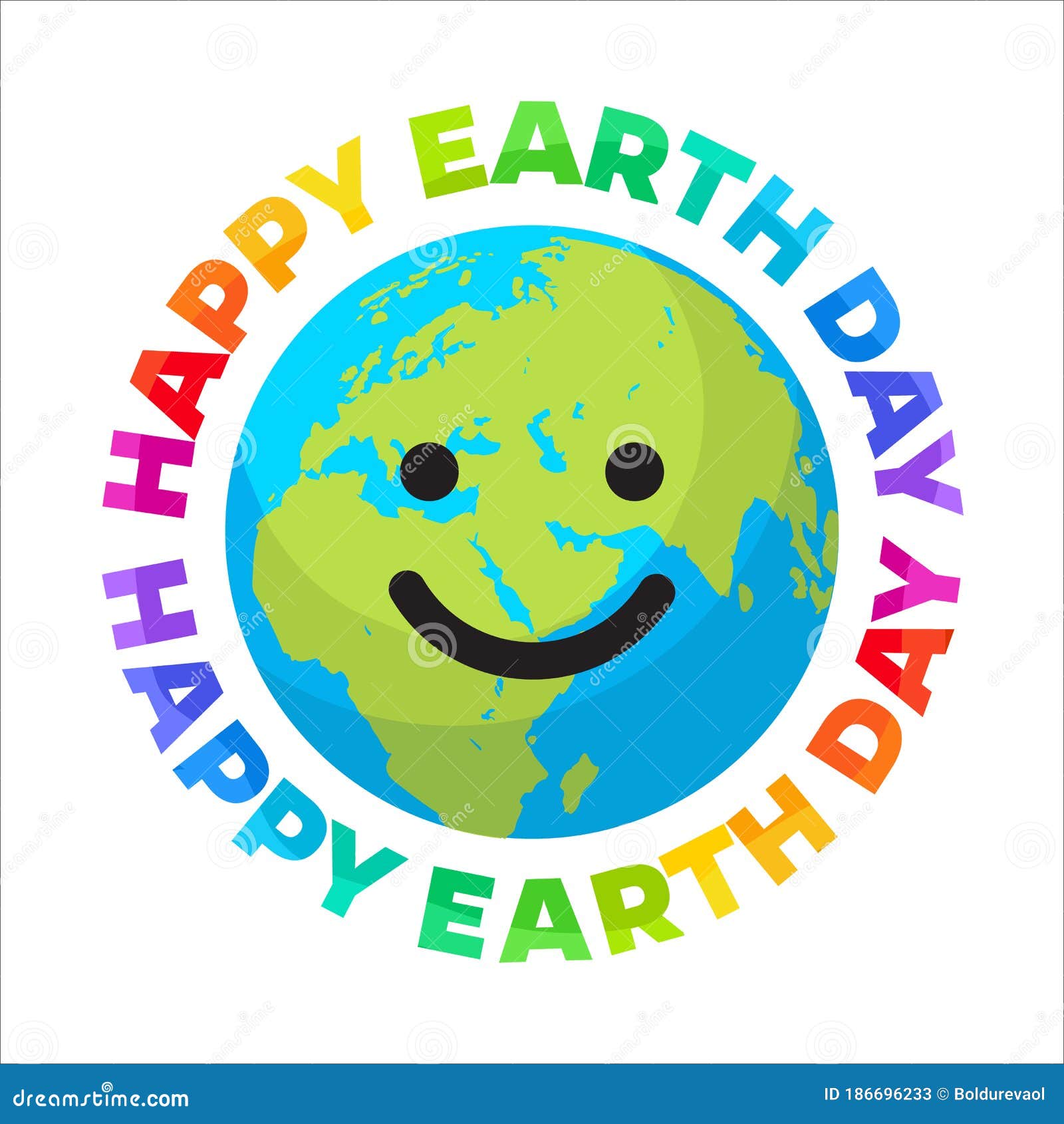 Cartaz Feliz Do Dia Da Terra Texto De Saudação Brilhante Escrito Ao
