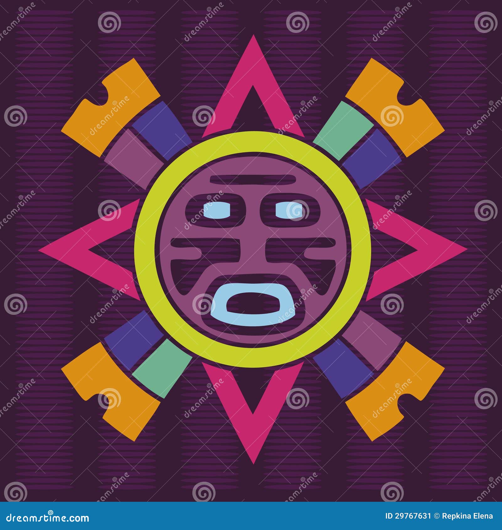 Sol indiano fantástico ilustração do vetor. Ilustração de naturalness ...