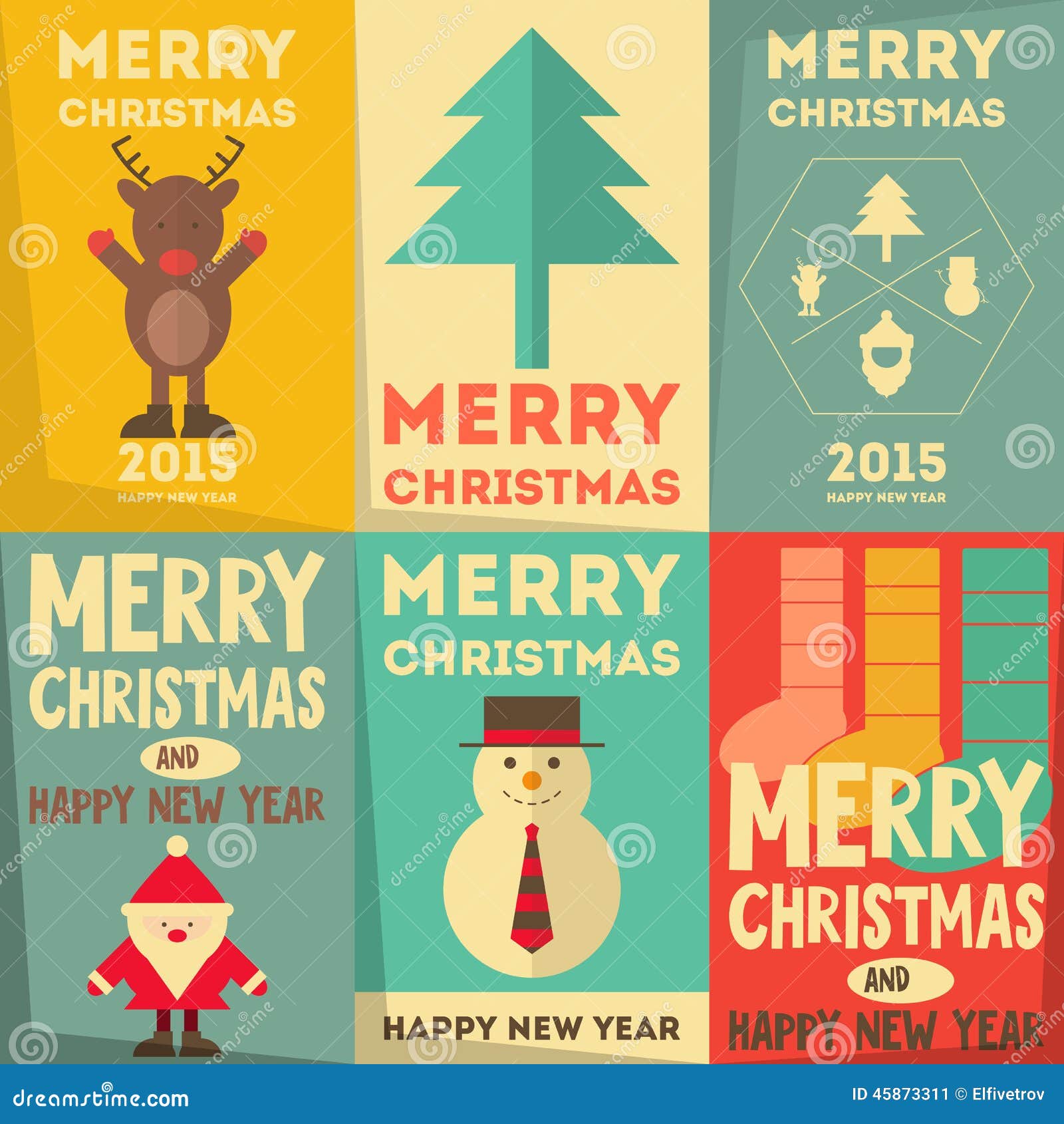 Cartazes Do Natal Ajustados Ilustração do Vetor - Ilustração de ...