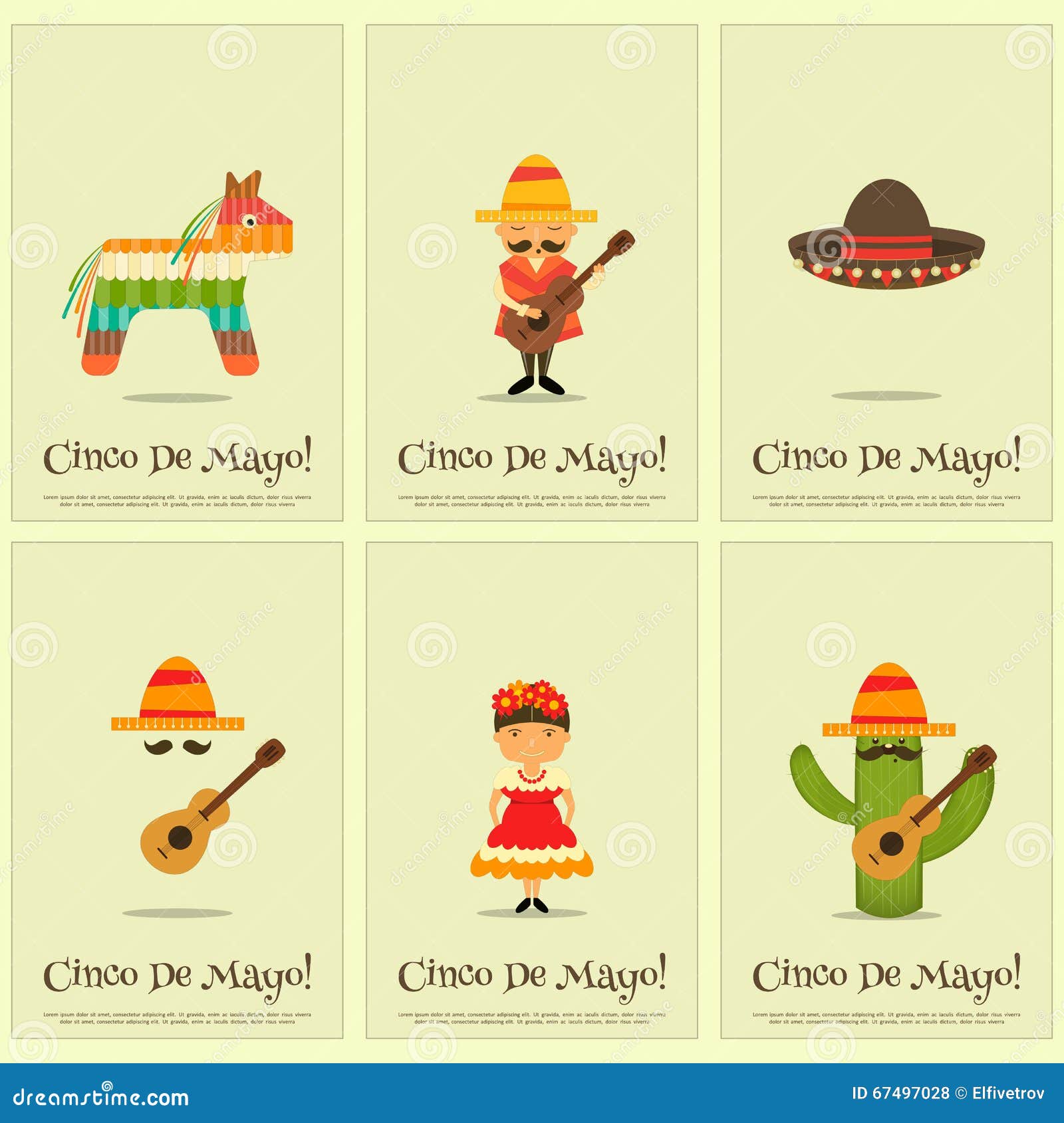 Cartazes mexicanos ilustração do vetor. Ilustração de latino - 67497028