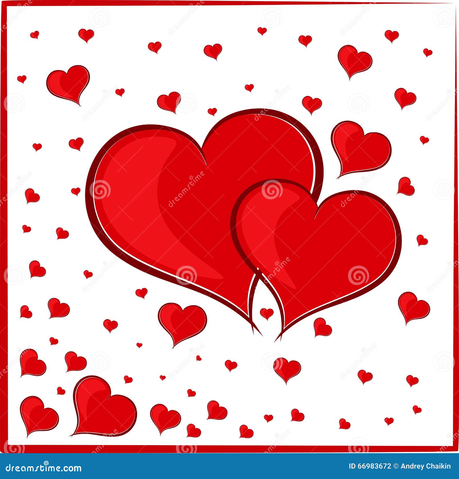 Carte avec des coeurs illustration de vecteur. Illustration du rouge ...