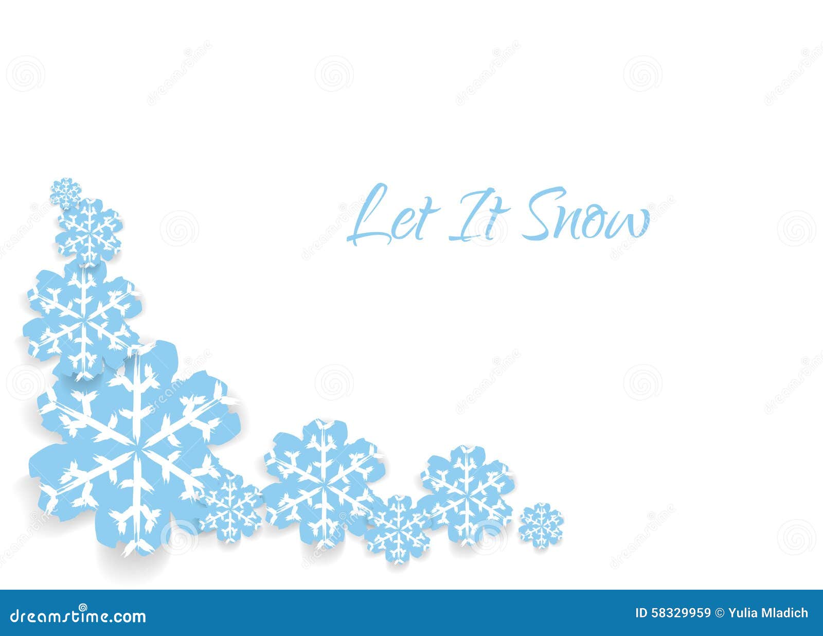 Carte Avec Les Flocons De Neige Et Le Texte Illustration de Vecteur ...