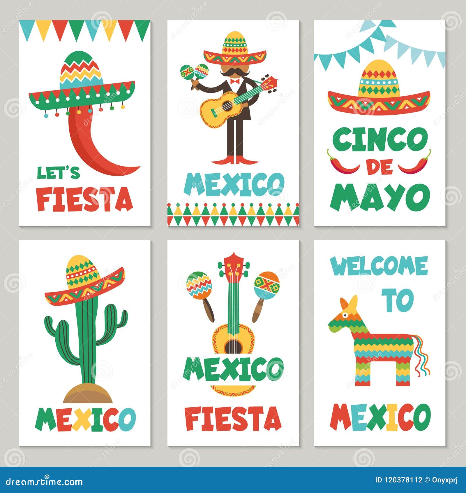 Carte Con I Simboli Messicani Illustrazione Vettoriale - Illustrazione ...