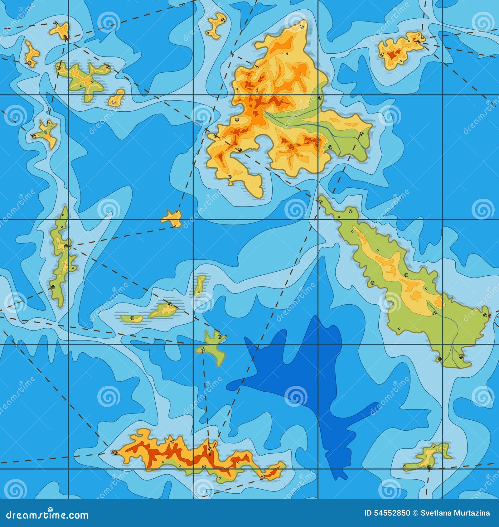 Carte Couleur Sans Couture De La Mer Bleue Illustration de Vecteur ...