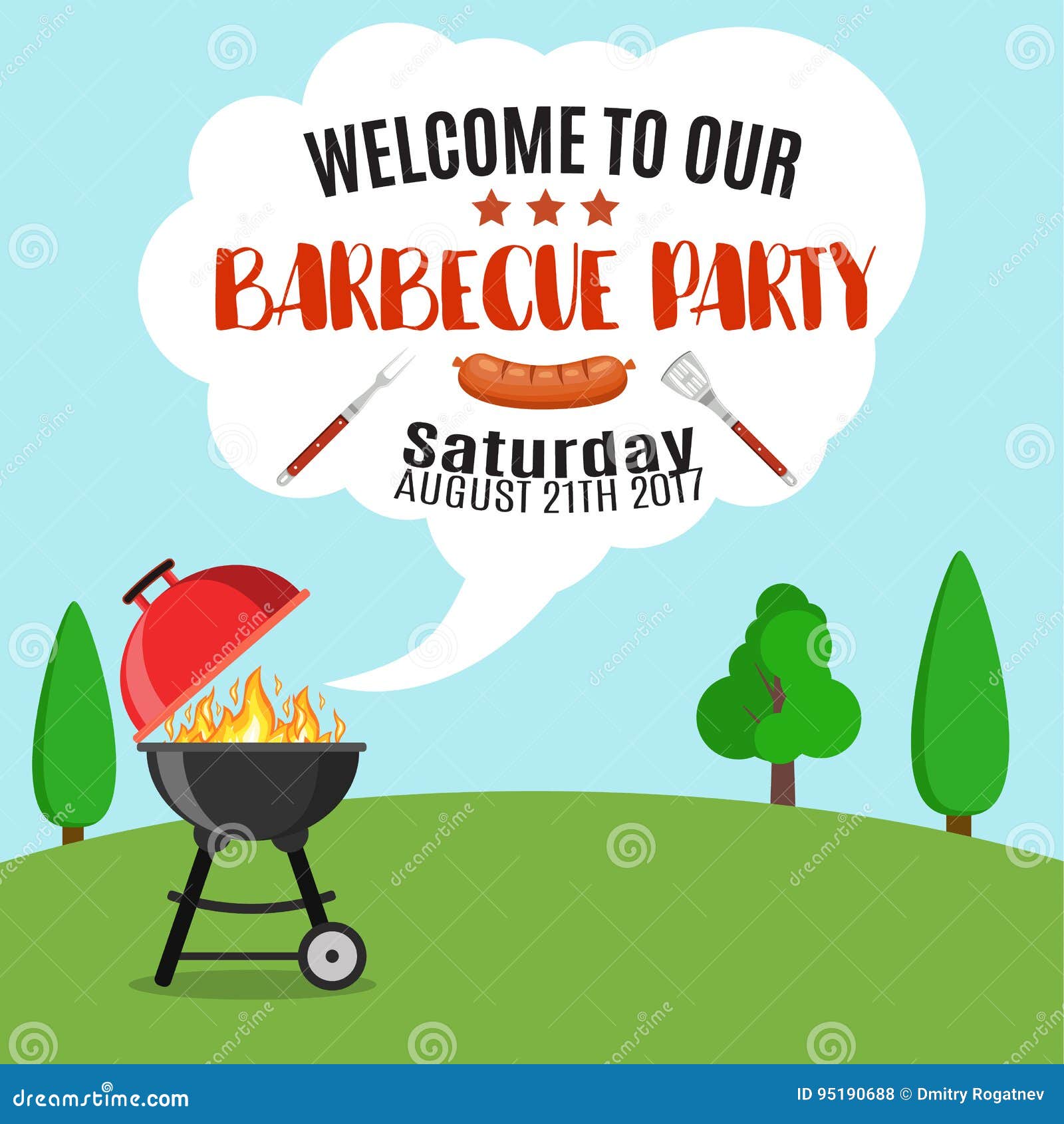Carte D'invitation Sur Le Barbecue Illustration de Vecteur ... Carte D'invitation Sur Le Barbecue Illustration de Vecteur ...