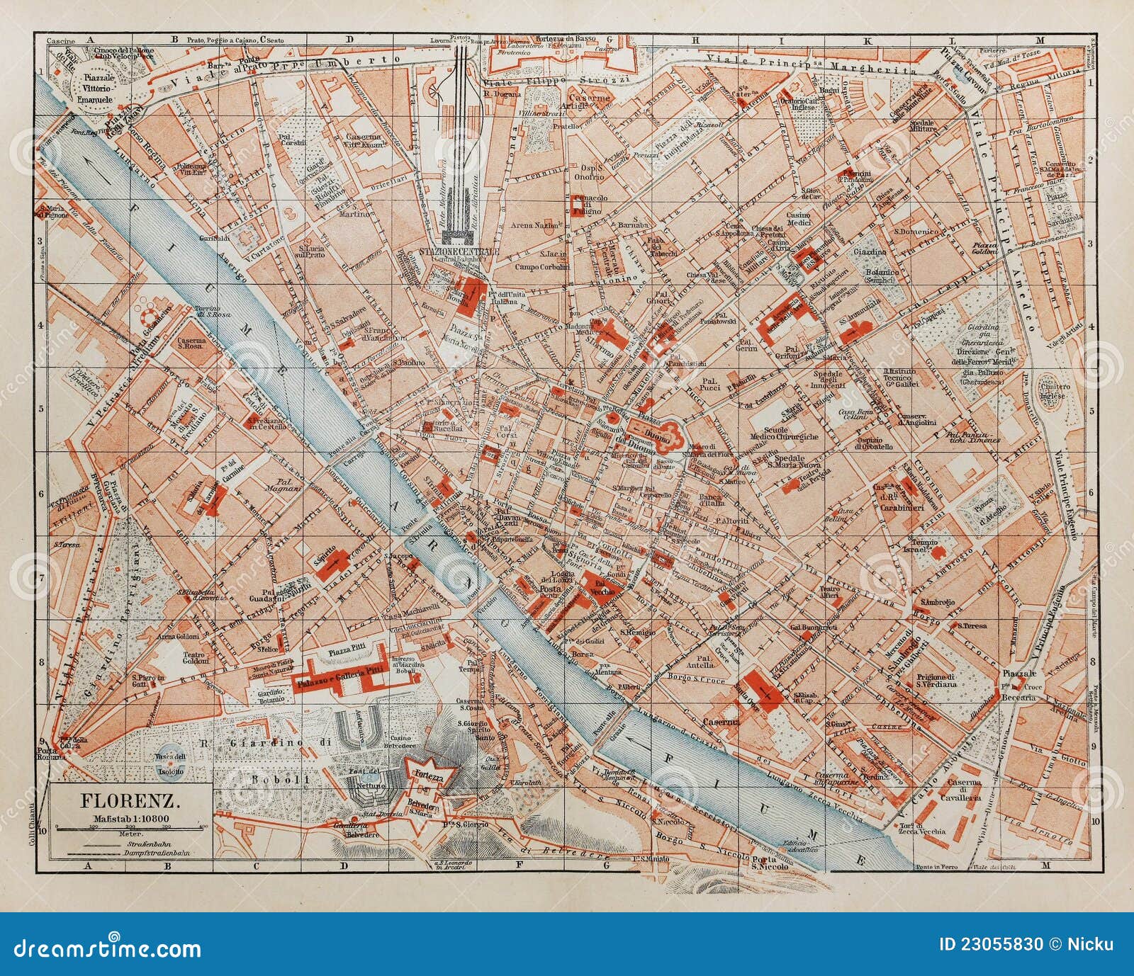 Carte de cru de Florence photo stock. Image du échelle - 23055830