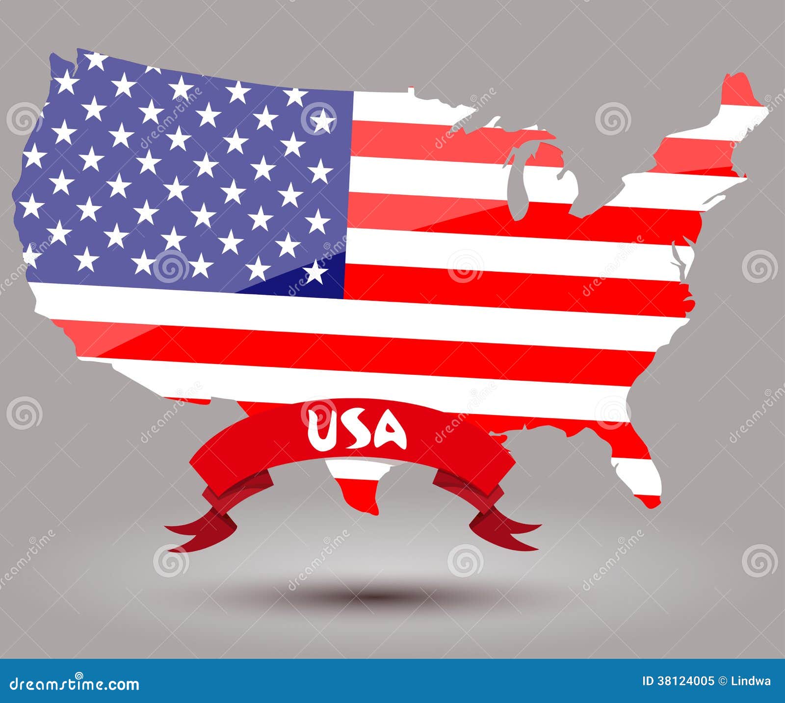 Carte De Drapeau Des Etats-Unis Illustration de Vecteur - Illustration ...