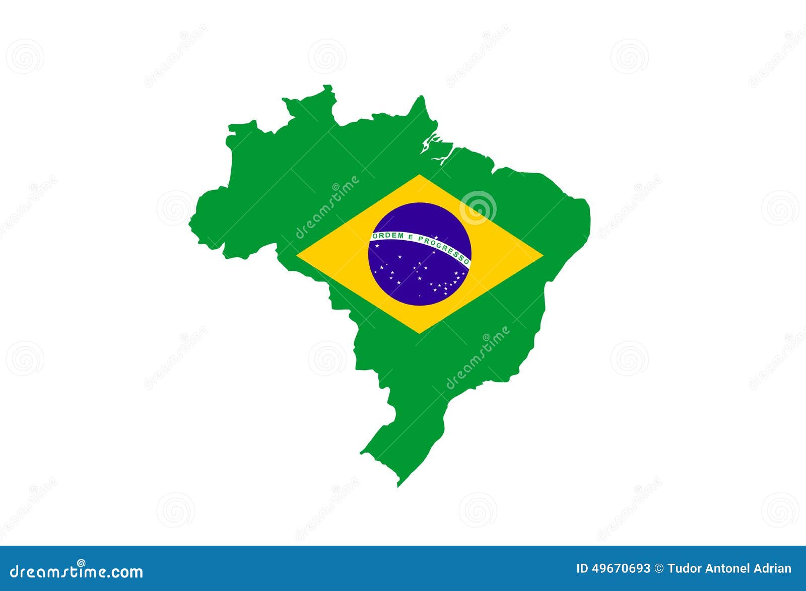 Carte De Drapeau Du Brésil Photo stock - Image: 49670693