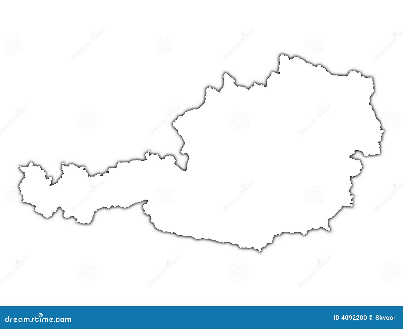Carte De L'Autriche Avec L'ombre Illustration Stock - Illustration du ...
