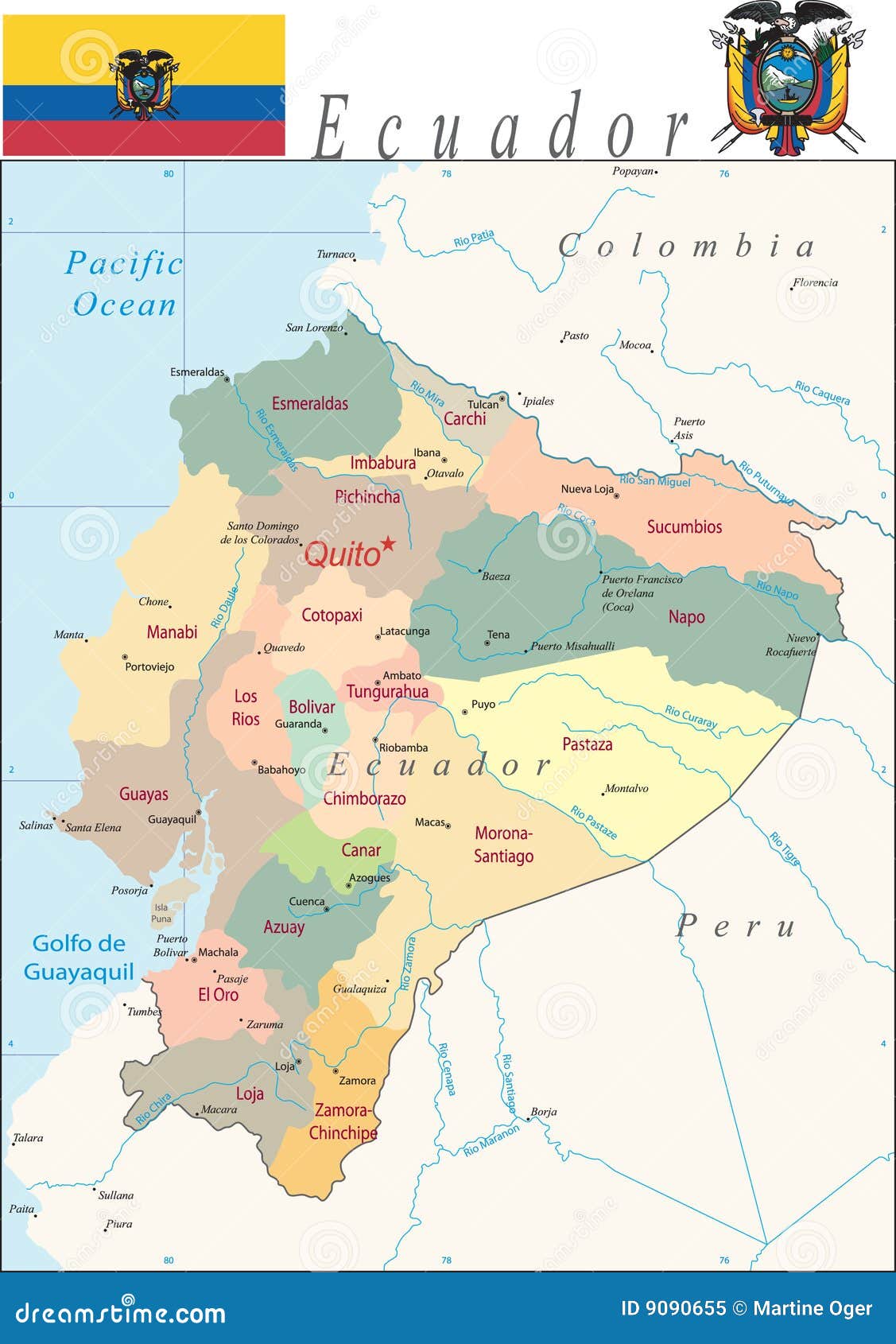 Carte de l'Equateur illustration stock. Illustration du cadres - 9090655