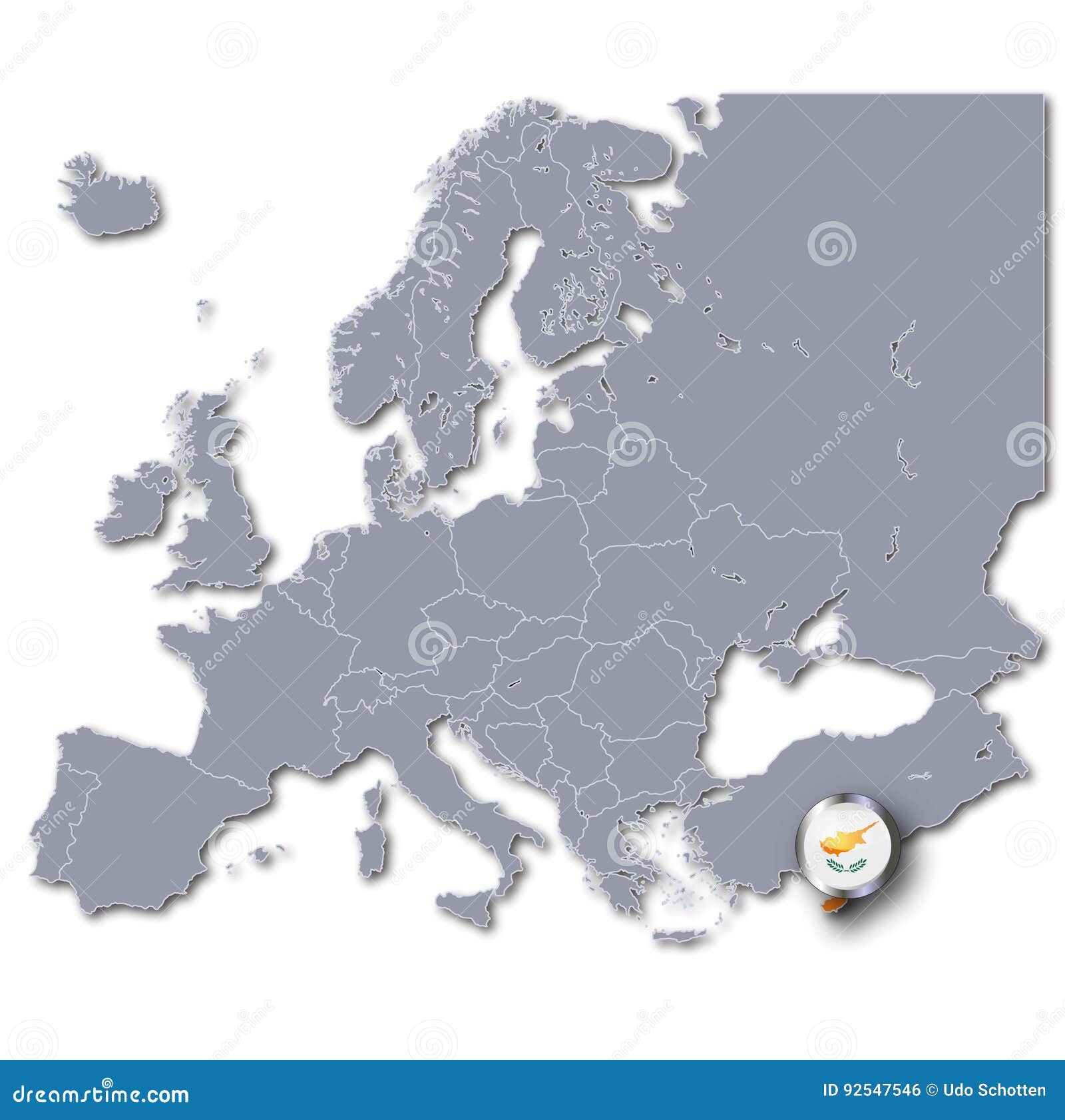 Carte De L'Europe Avec La Chypre Illustration Stock - Illustration du ...