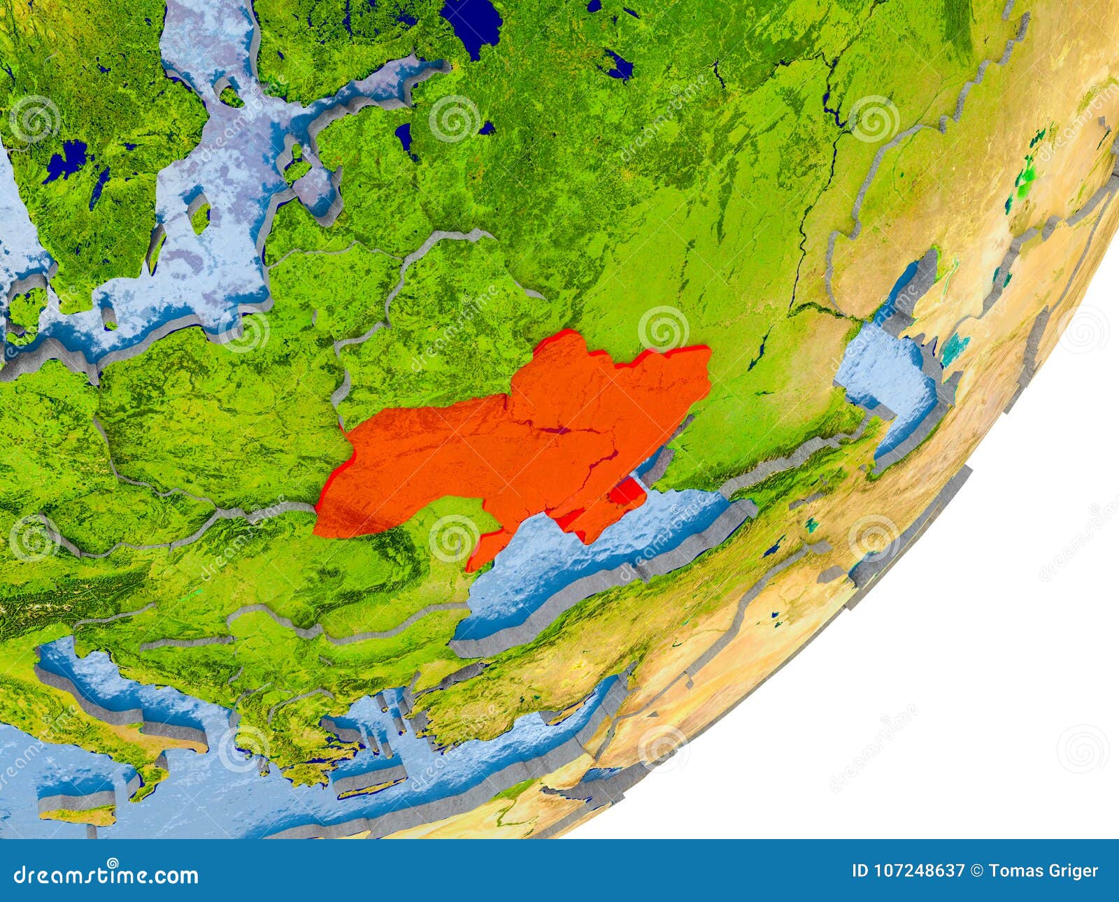 Carte De L'Ukraine Sur Terre Illustration Stock - Illustration du ...