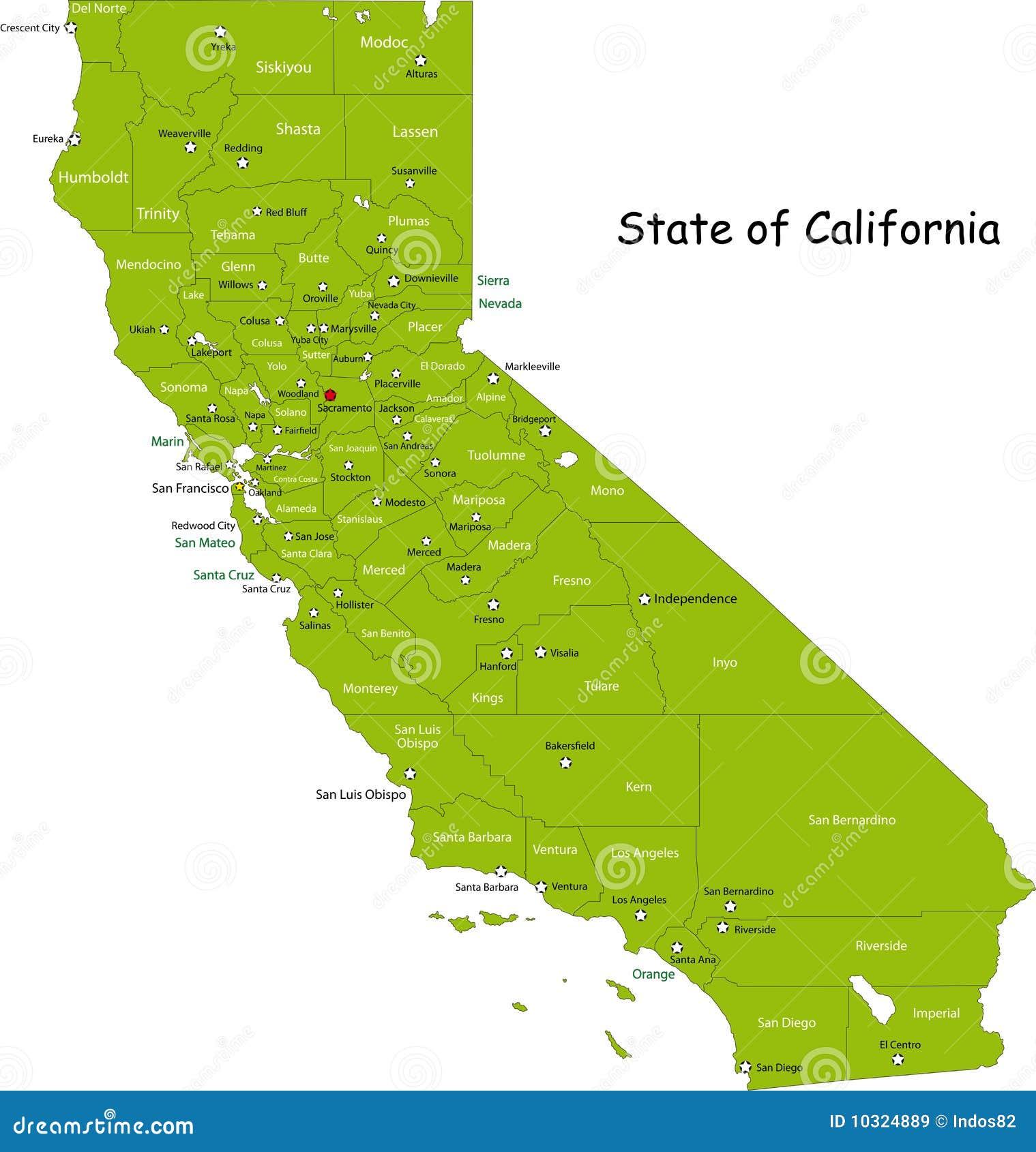 Carte De La Californie Illustration De Vecteur Illustration Du Couleur