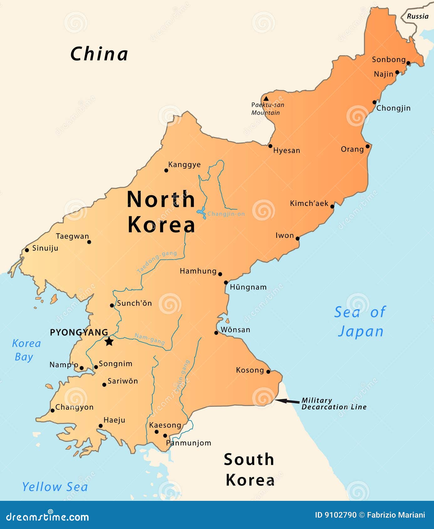 Carte De La Corée Du Nord Photo stock - Image: 9102790