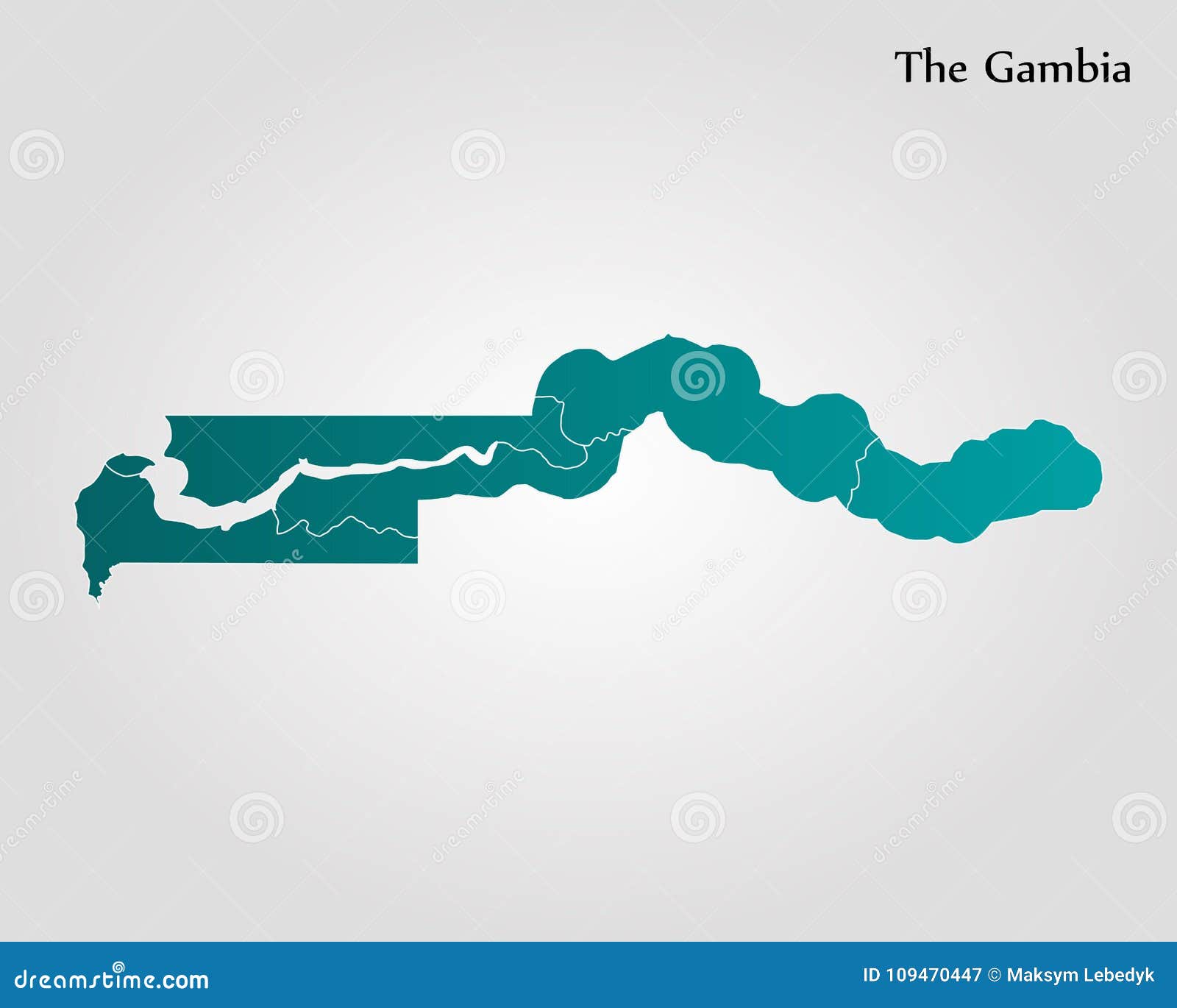 Carte de la Gambie illustration stock. Illustration du forme - 109470447