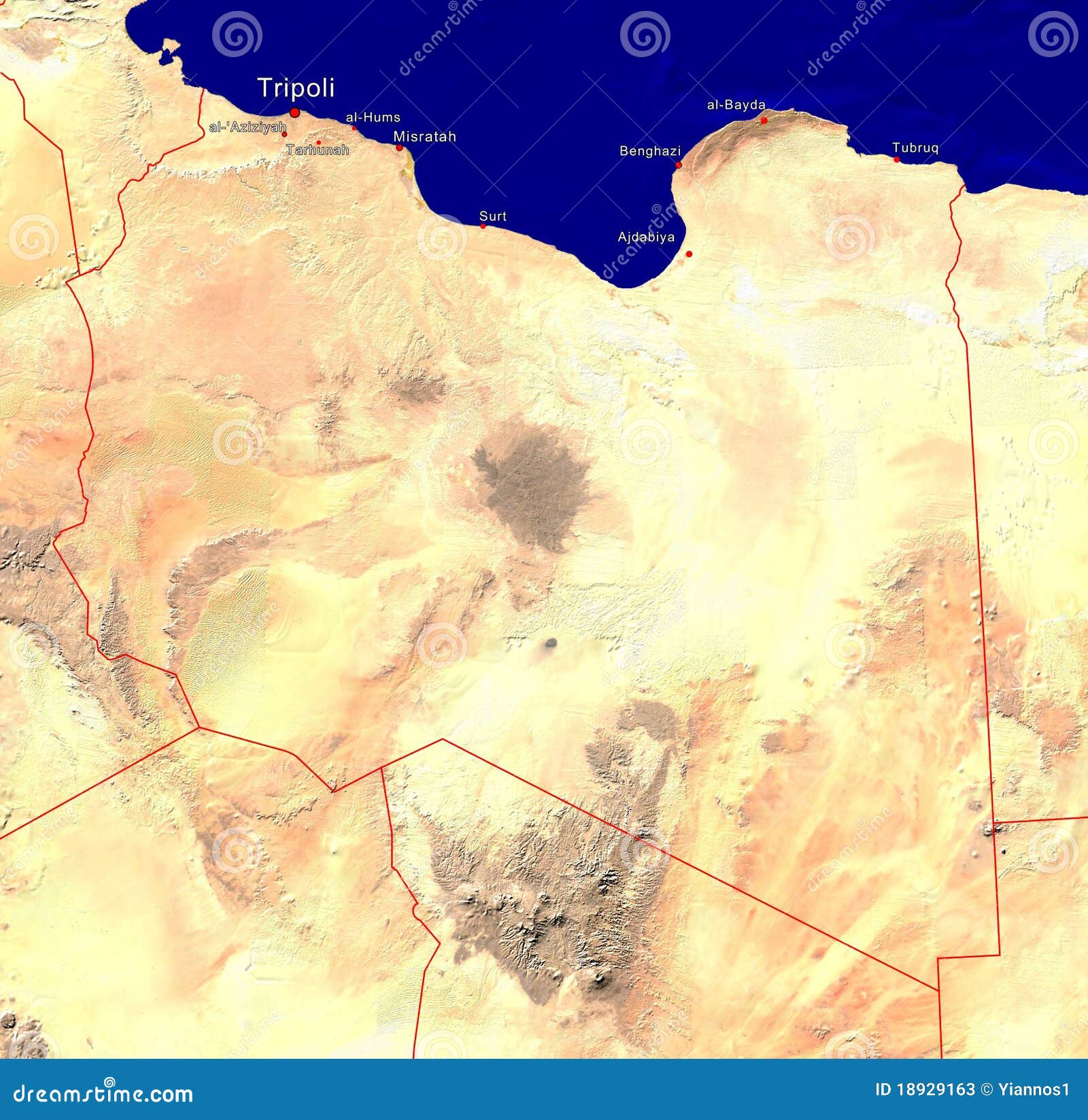 Carte de la Libye image stock. Image du carte, limite - 18929163