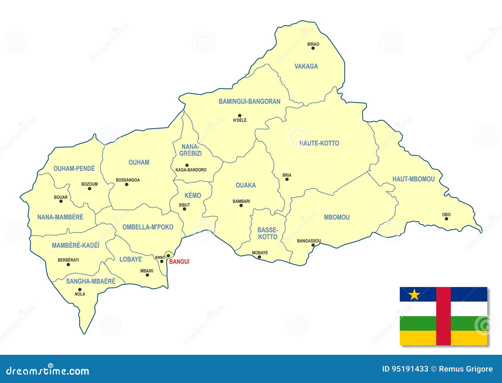 Carte De La République Centrafricaine Illustration de Vecteur ...