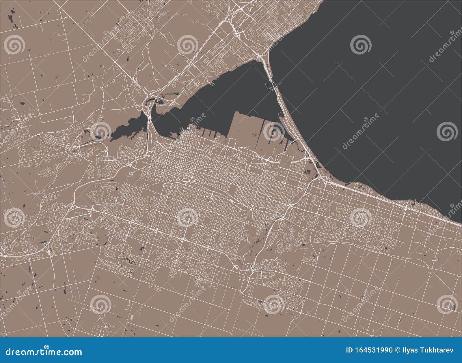 Carte De La Ville De Hamilton, Canada Illustration Stock - Illustration ...