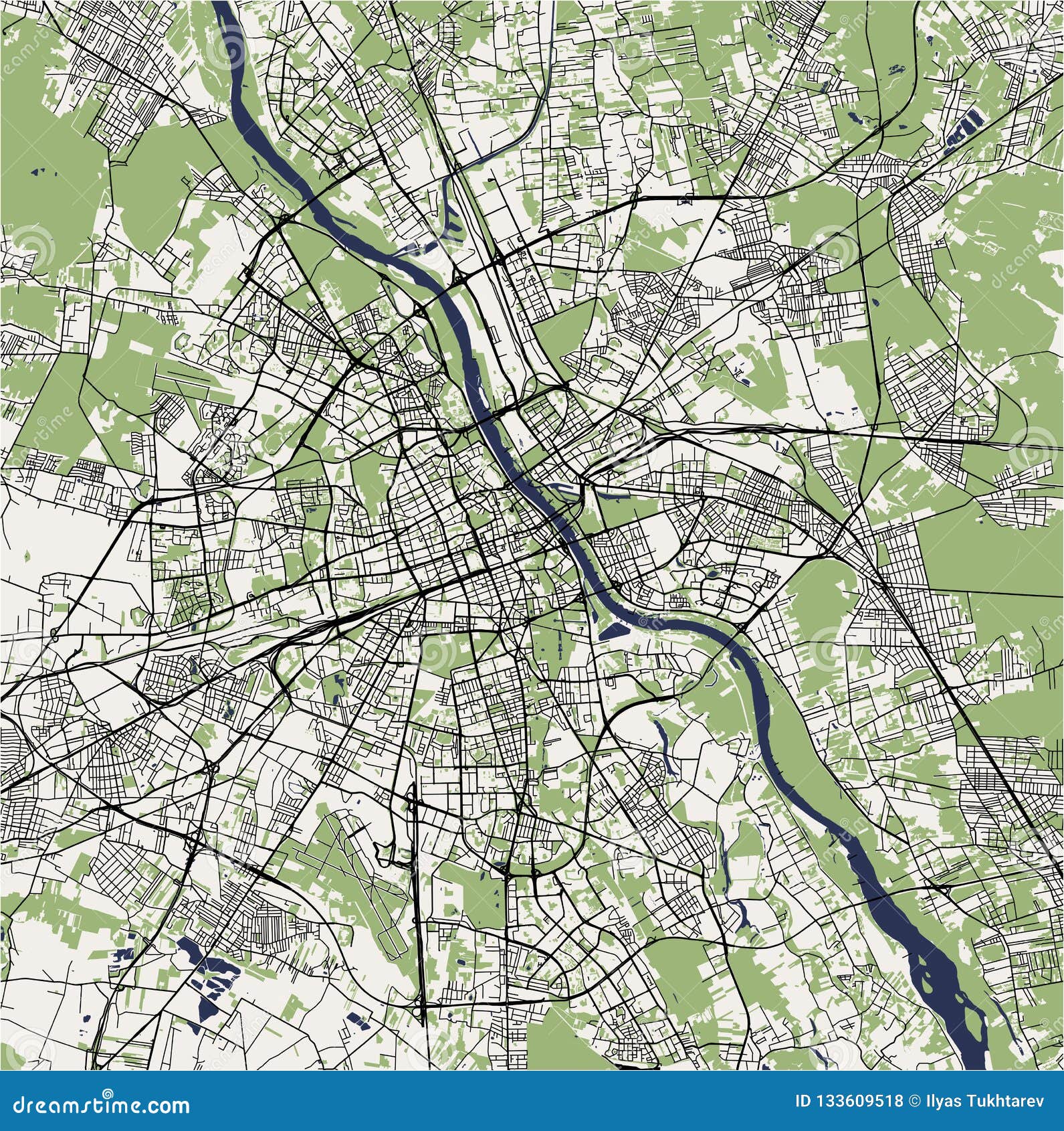 Carte De La Ville De Varsovie, Pologne Photo stock - Image du dessin ...