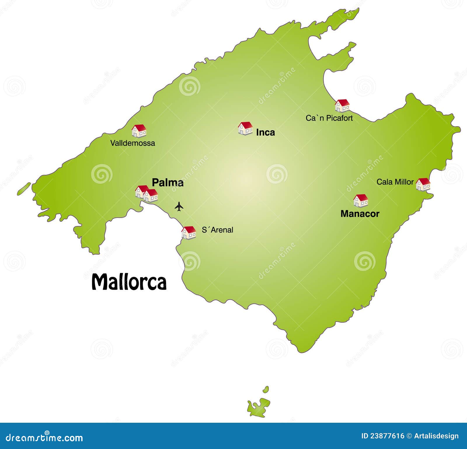 Carte de Majorque illustration stock. Illustration du cadres - 23877616