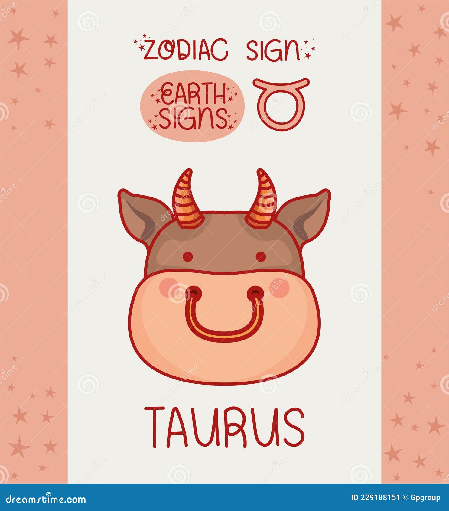 Carte de signe taurus illustration de vecteur. Illustration of ...