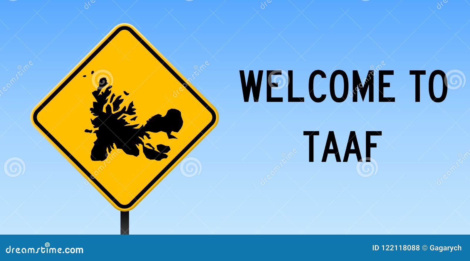 Carte De TAAF Sur Le Panneau Routier Illustration de Vecteur ...