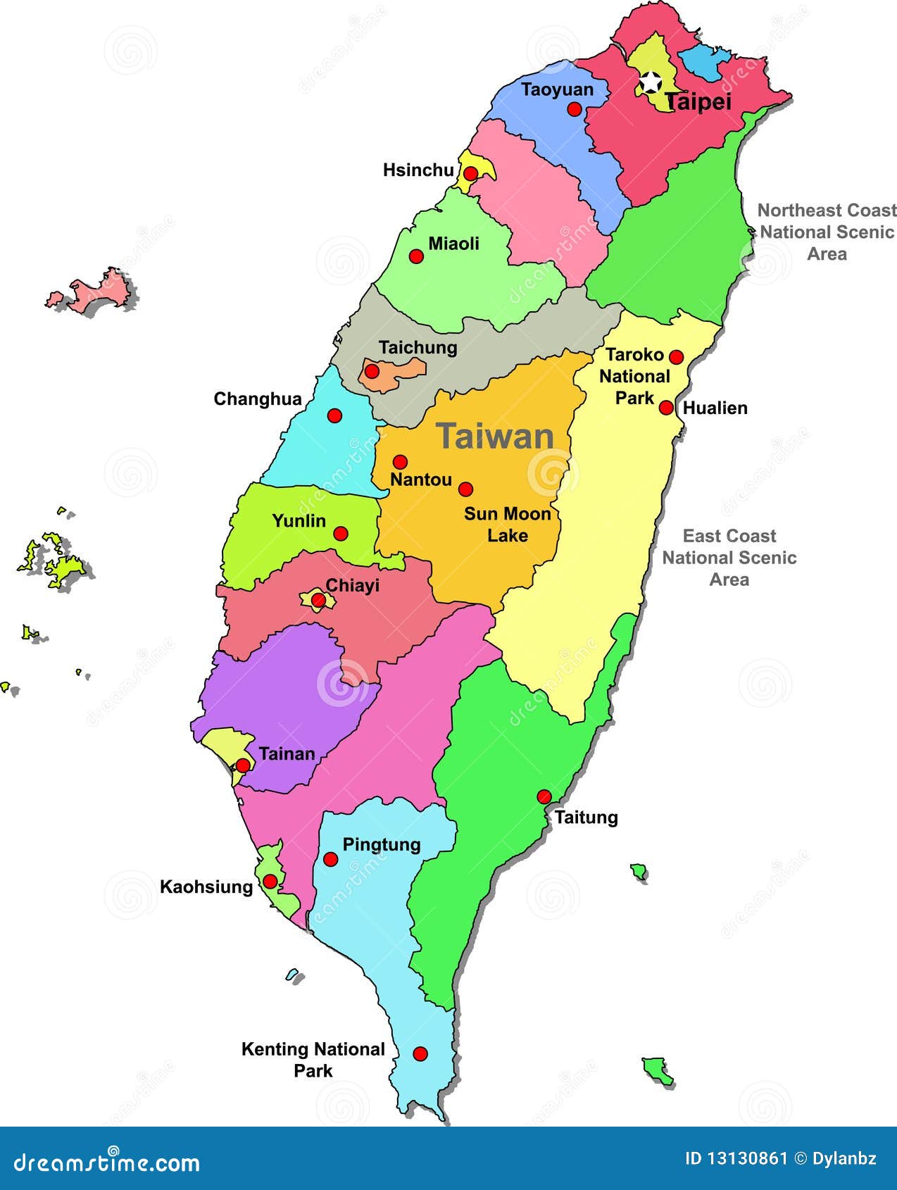 Carte de Taiwan illustration de vecteur. Illustration du carte - 13130861