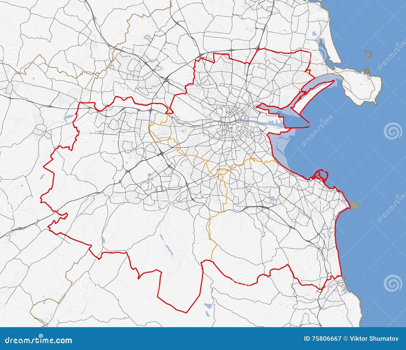 Carte de ville de Dublin illustration stock. Illustration du dublin ...