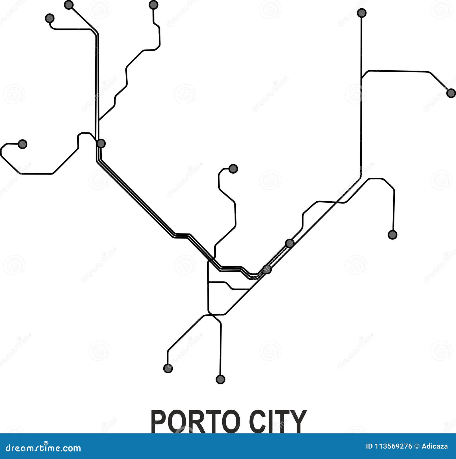 Carte de ville de Porto illustration de vecteur. Illustration du ...