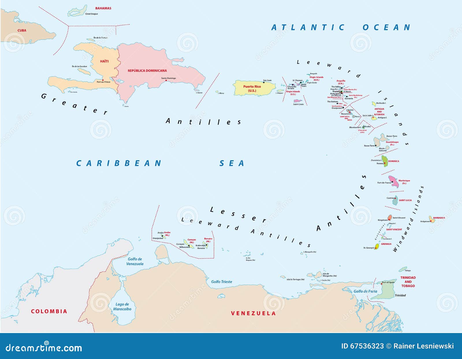Carte des Antilles illustration stock. Illustration du dessin - 67536323