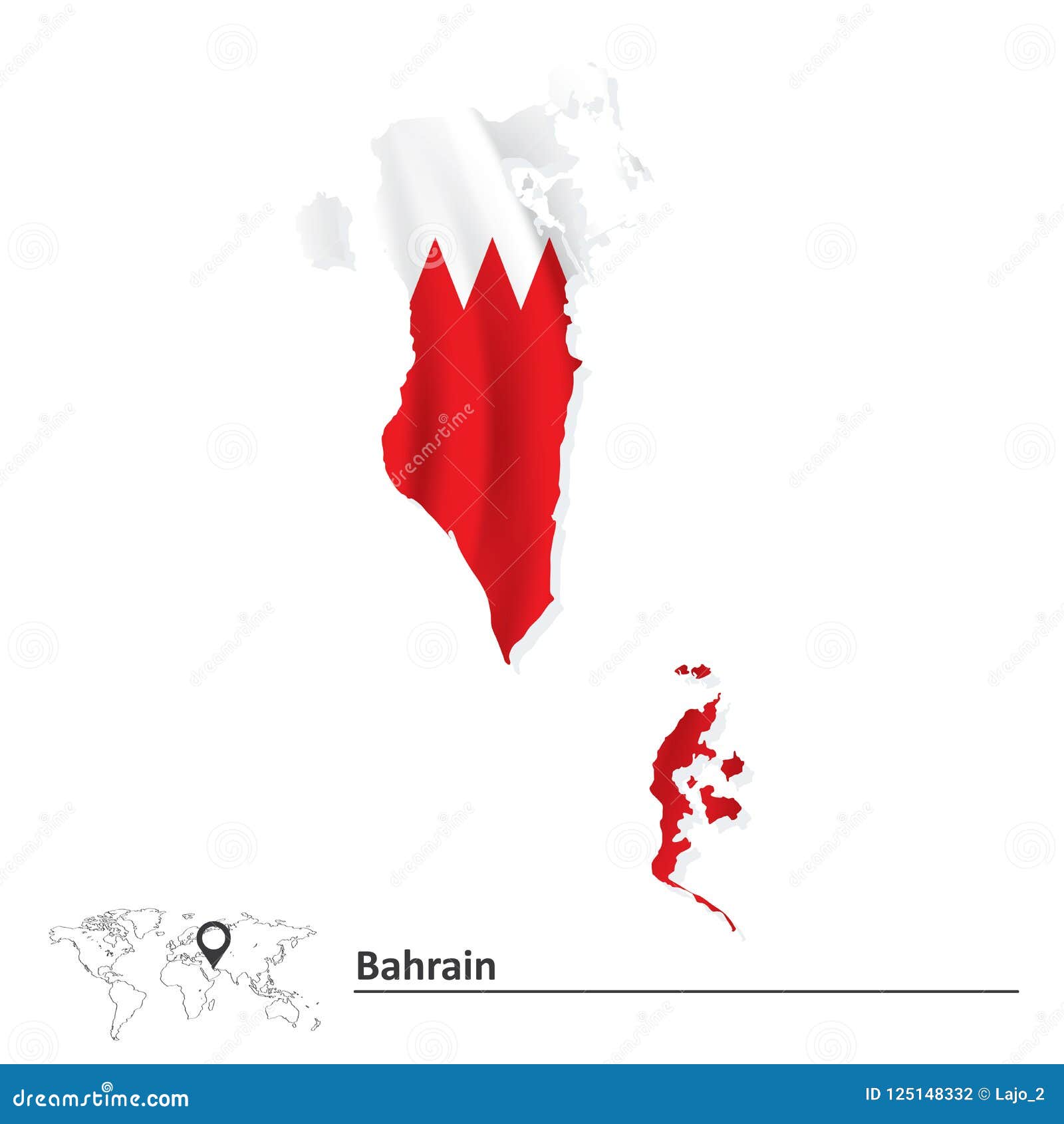Carte Du Bahrain Avec L'indicateur Illustration de Vecteur ...