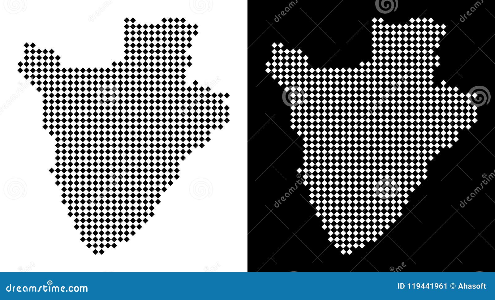 Carte du Burundi de pixel illustration de vecteur. Illustration du ...