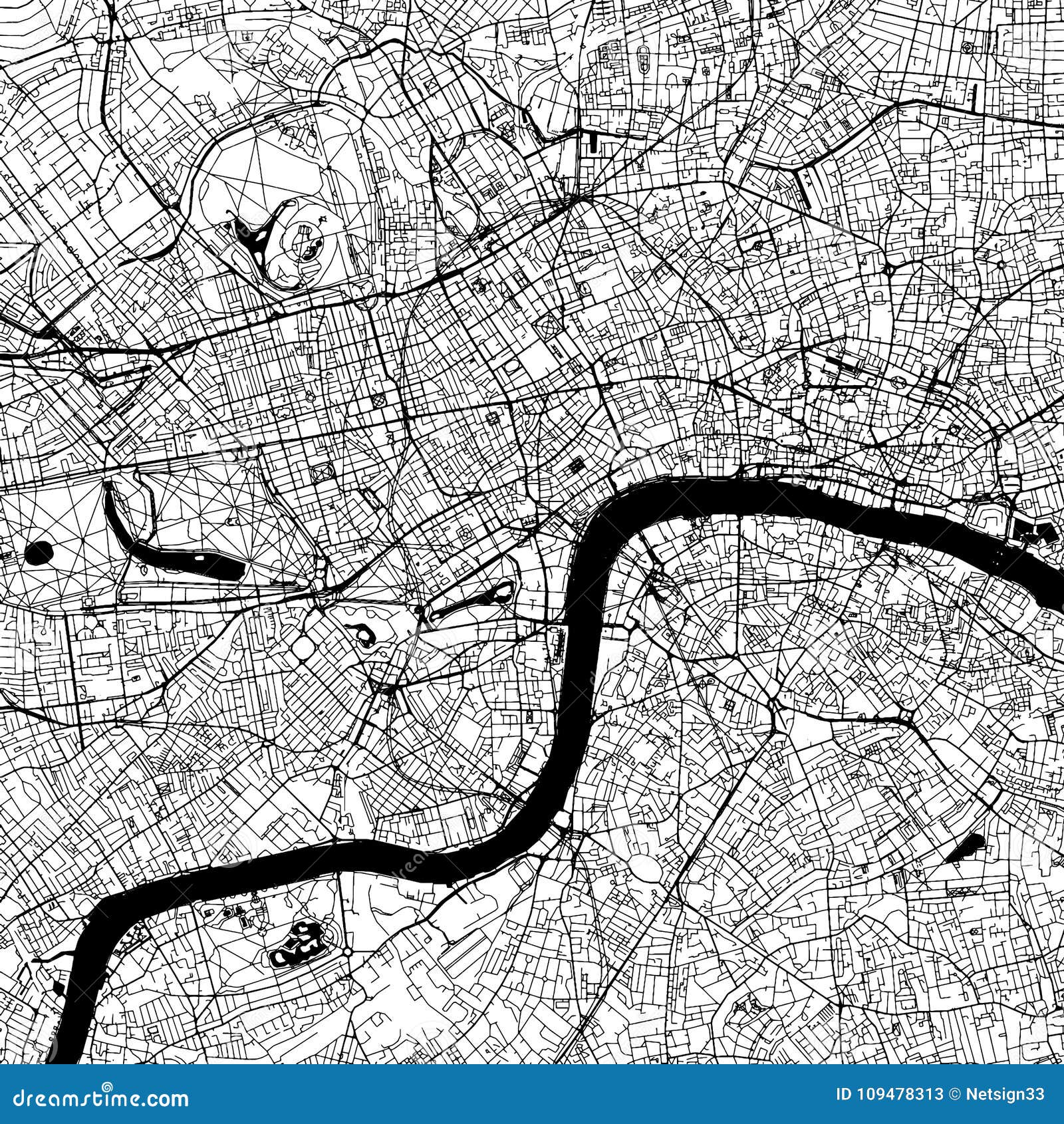 Carte Du Centre De Vecteur De Londres Illustration de Vecteur ...