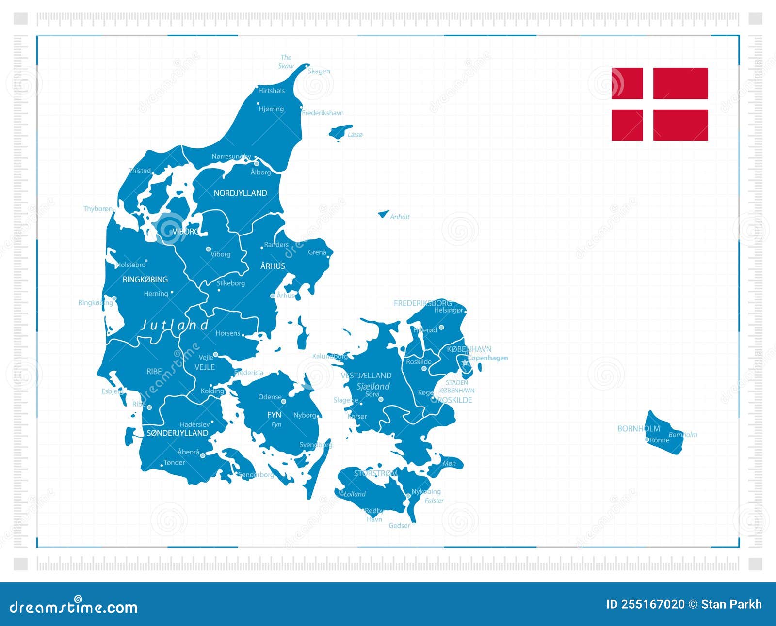 Carte du danemark illustration de vecteur. Illustration du danemark ...