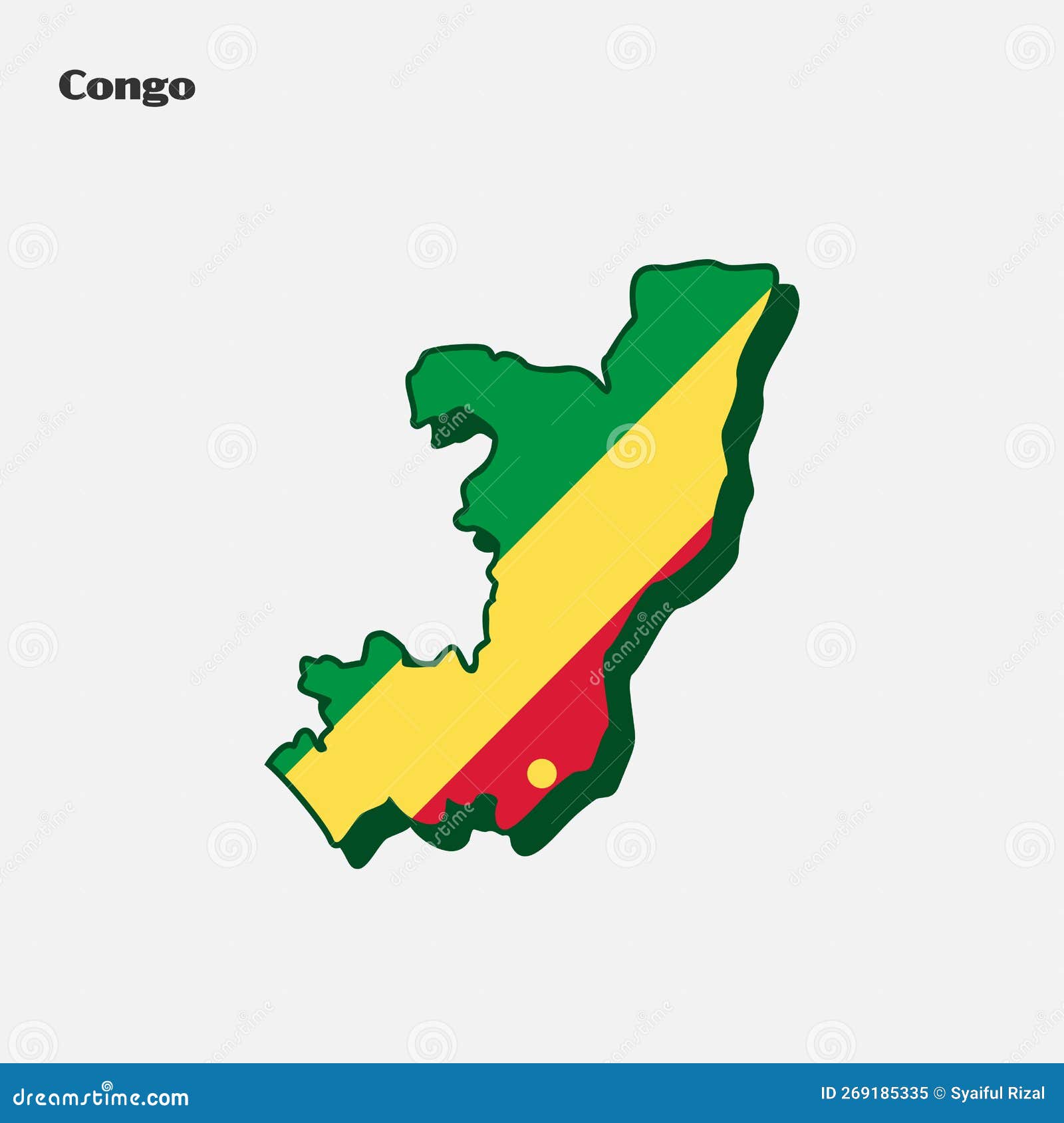 Carte Du Drapeau Du Pays Du Congo Illustration Stock - Illustration du ...