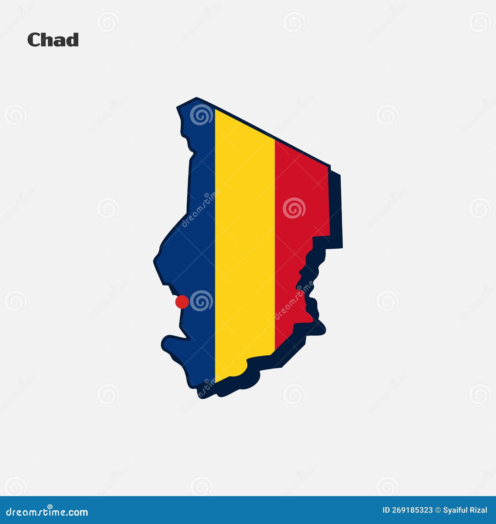 Carte Du Drapeau Du Pays Tchad Illustration de Vecteur - Illustration ...
