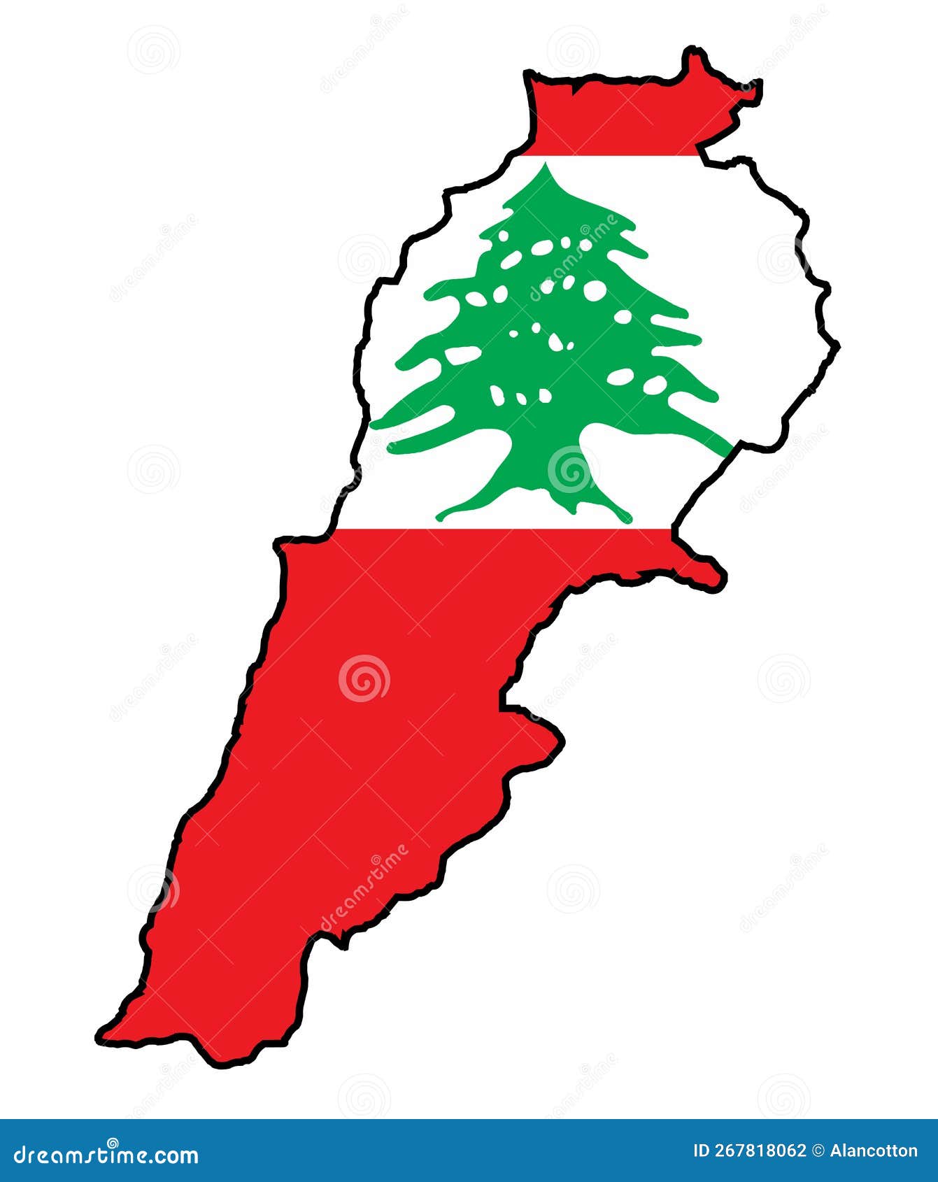 Carte Du Drapeau Silhouette Du Liban Illustration de Vecteur ...