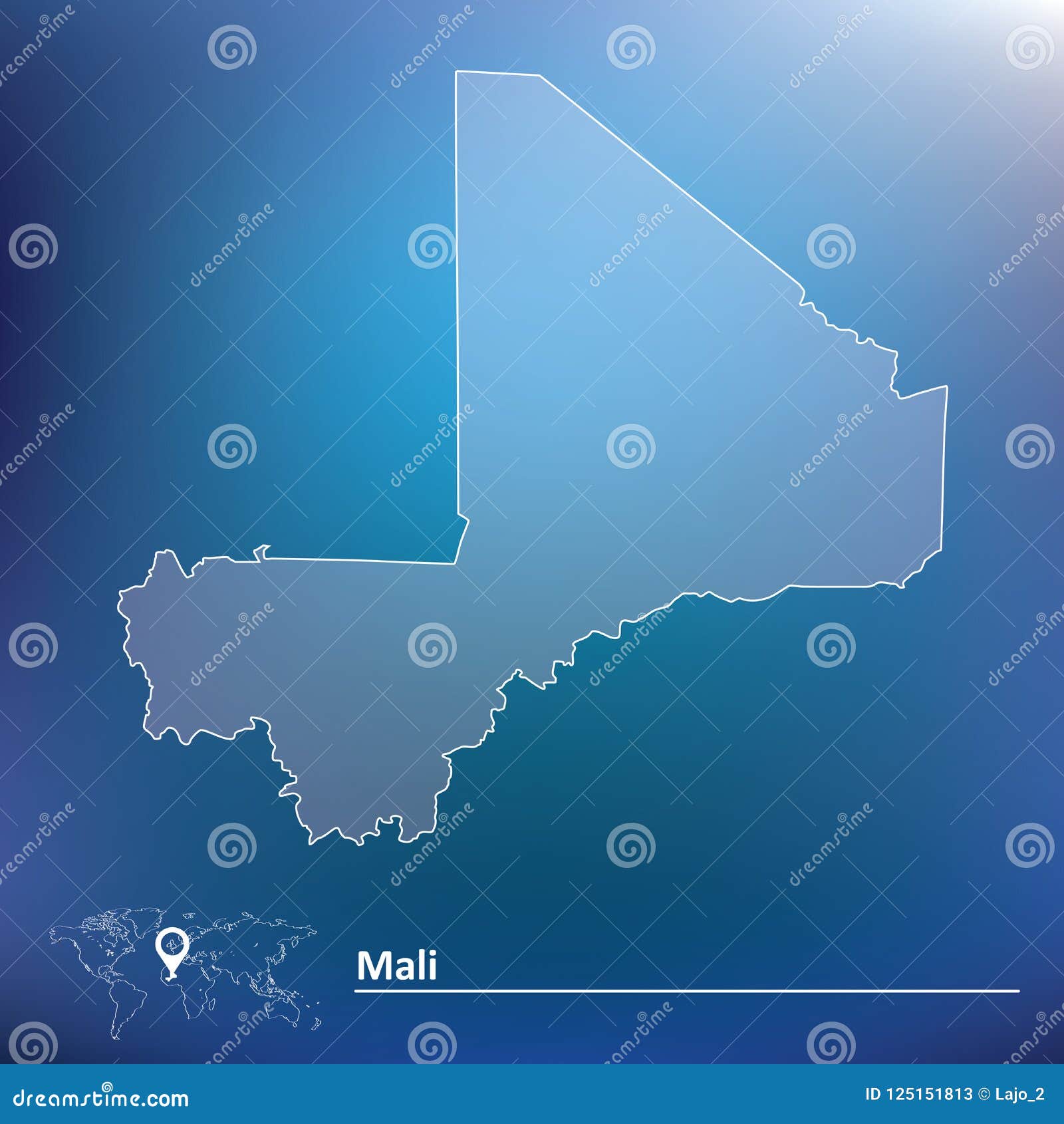 Carte du Mali illustration de vecteur. Illustration du cartographie ...