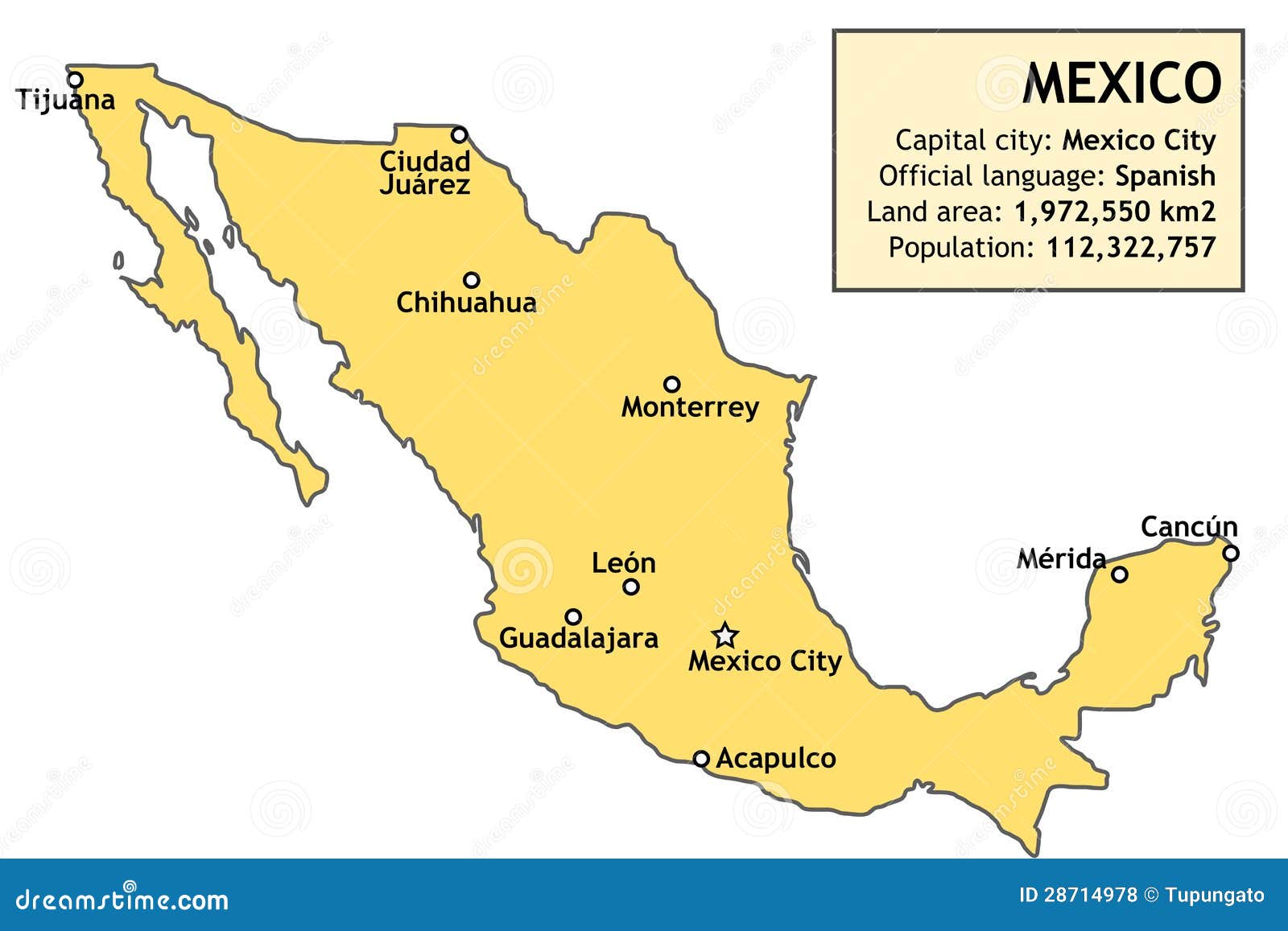 Carte Du Mexique Photos libres de droits - Image: 28714978