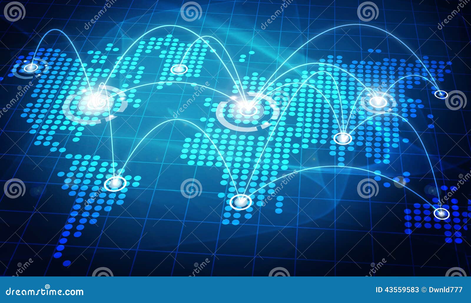 Carte Du Monde Avec Des Lignes De Connexion Illustration Stock ...