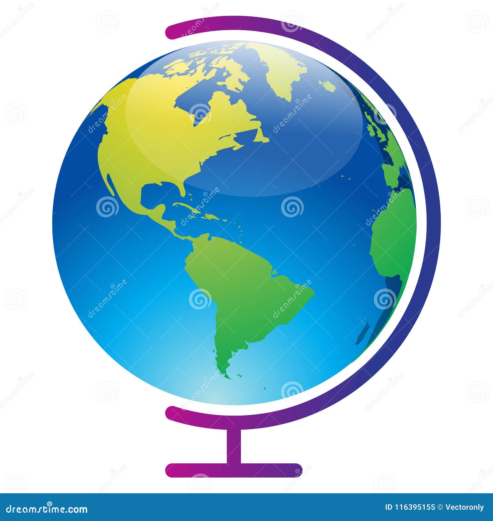 Carte Du Monde De Boule De Globe Avec Le Support Illustration de ...