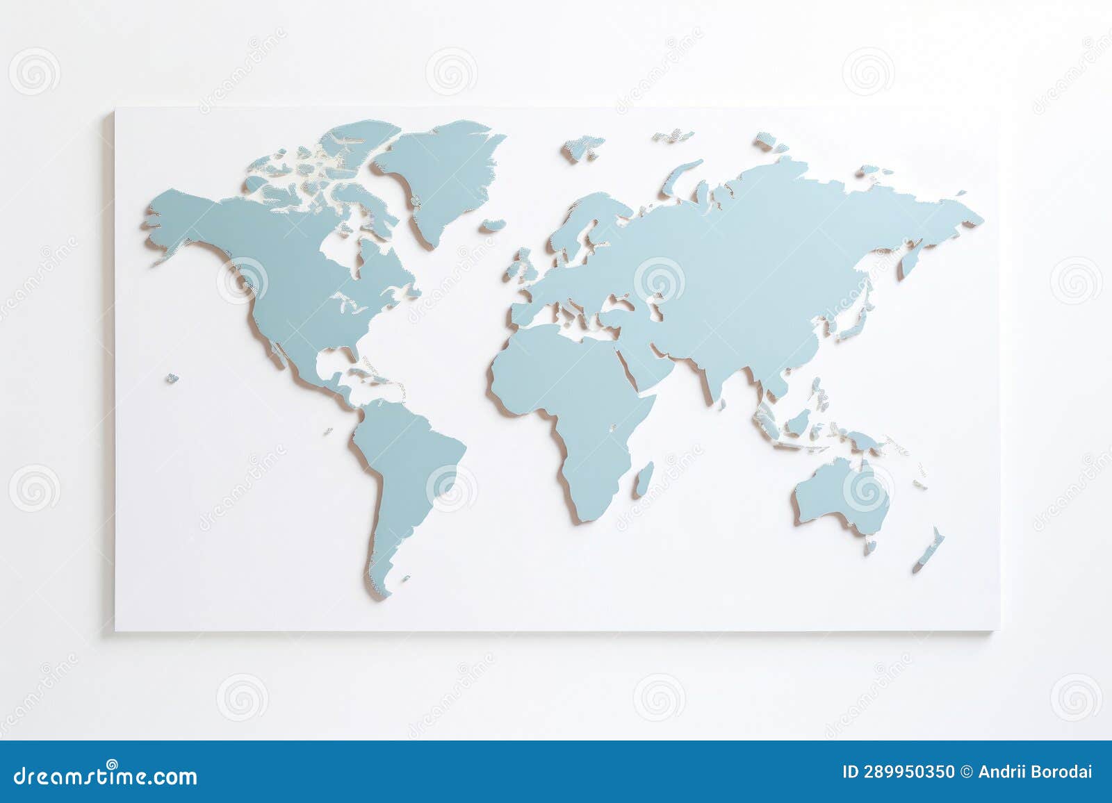 Carte Du Monde Simple Et Propre Avec Les Continents. Illustration Stock ...