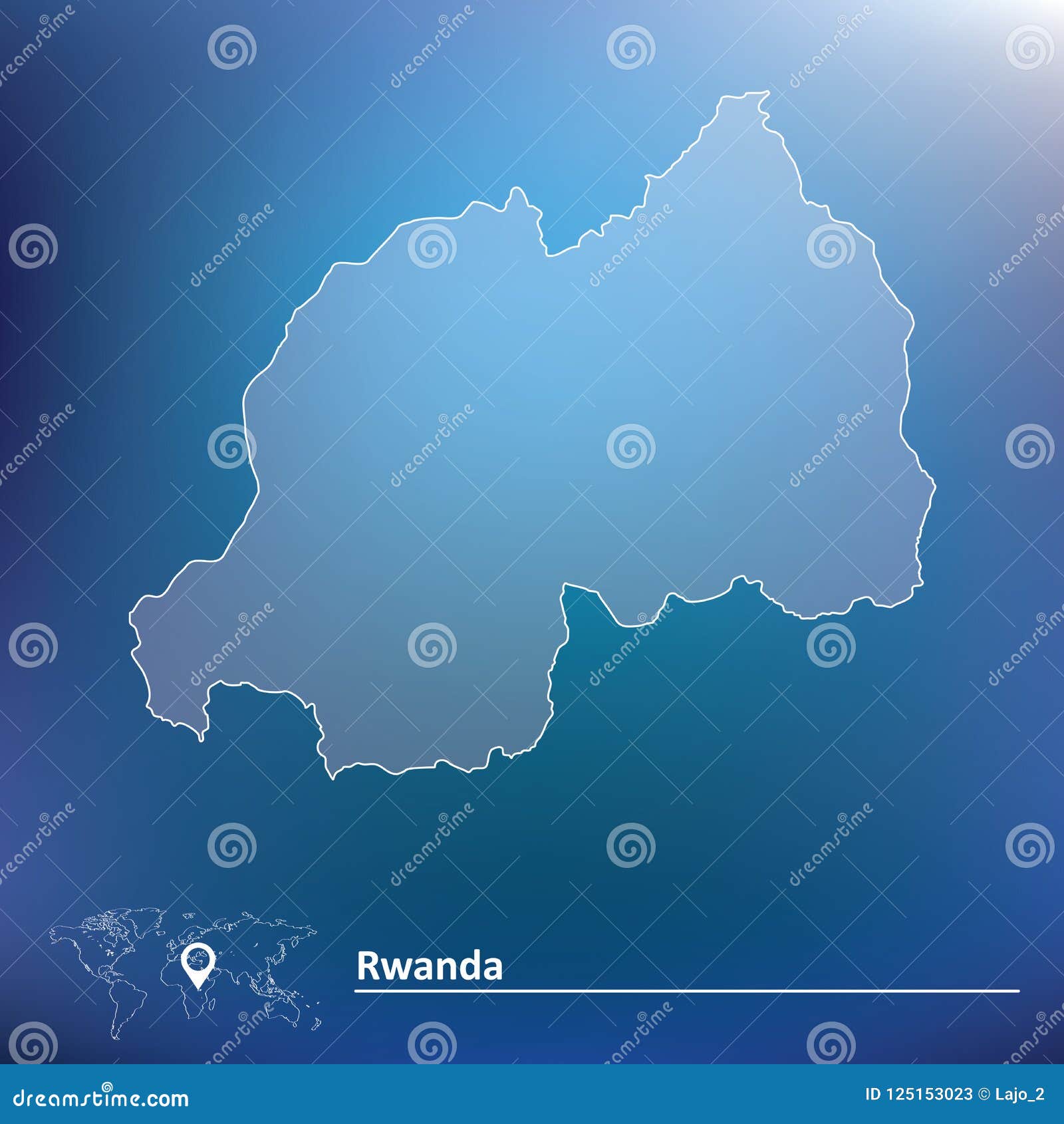 Carte du Rwanda illustration de vecteur. Illustration du cartographie ...