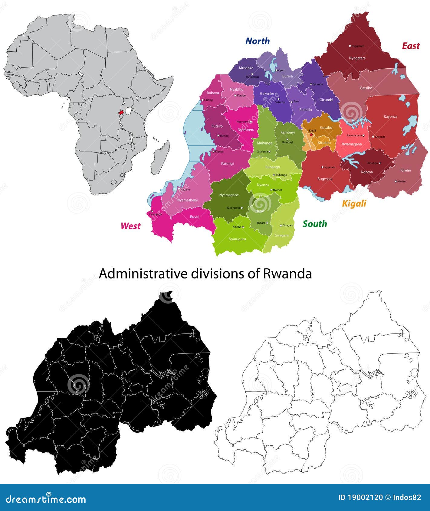 Carte du Rwanda illustration de vecteur. Illustration du emplacement ...
