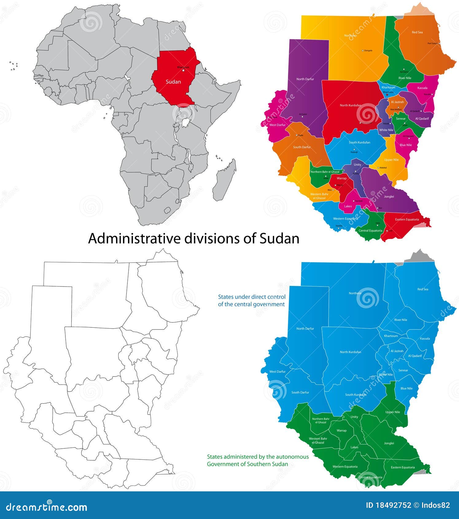Carte du Soudan illustration de vecteur. Illustration of comté - 18492752