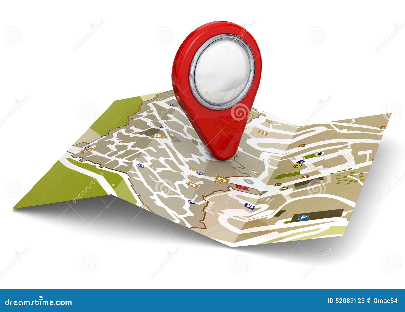 Carte Et Concept De GPS - 3D Illustration Stock - Illustration du ...