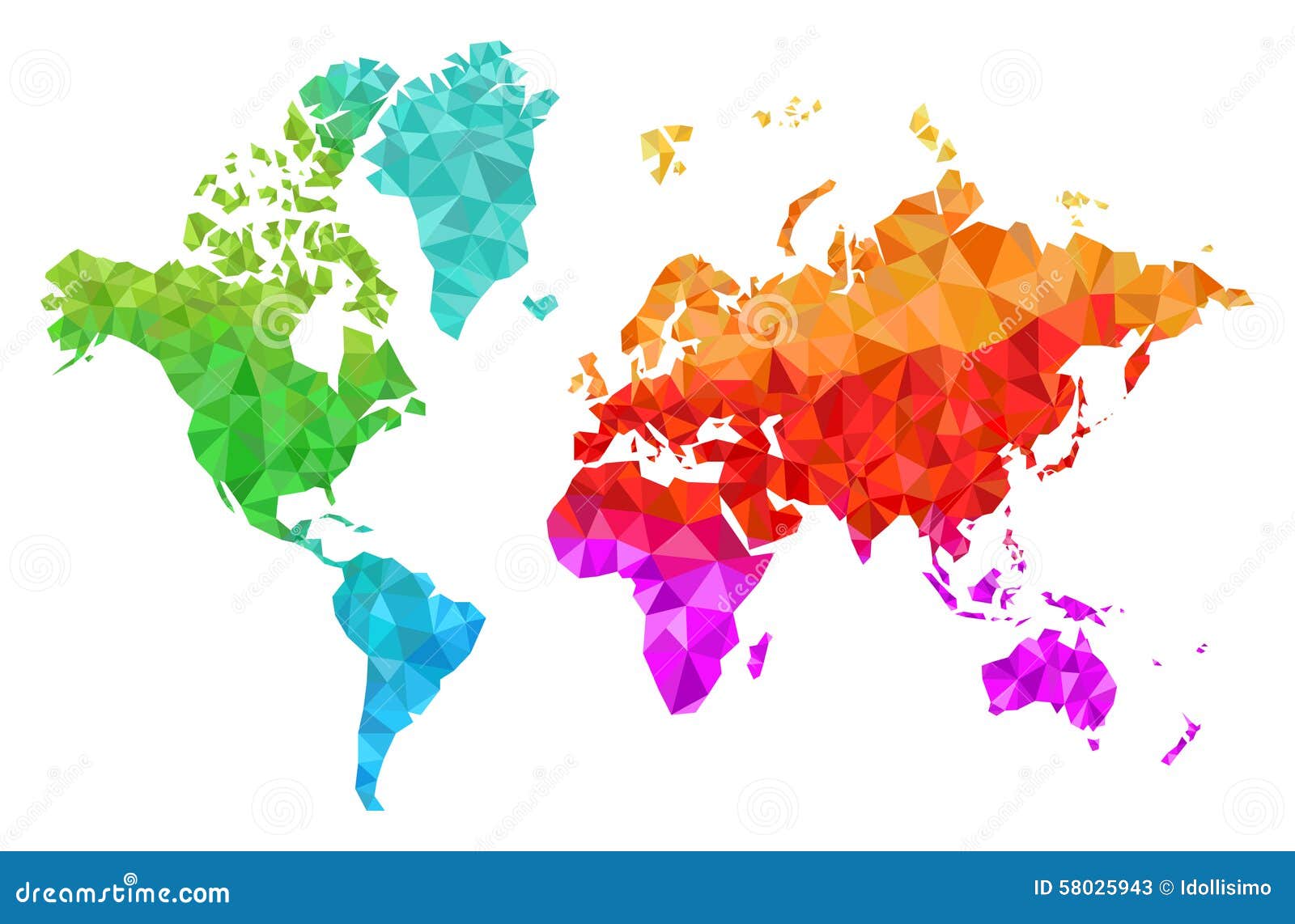 Carte Géométrique Du Monde En Couleurs Illustration de Vecteur - Image ...